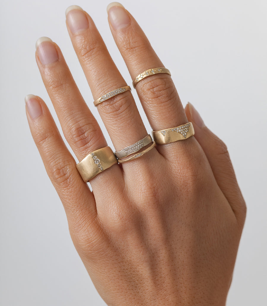 Torn Paper Band With Vertical Diamond Stripe – Sofia Kaman